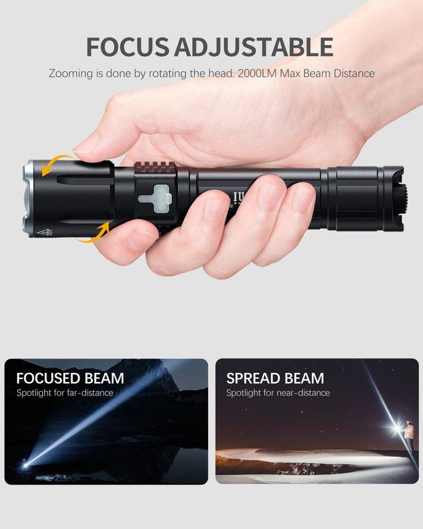 Feyachi FL26 2000 Lumens Tactical Flashlight - M-Rail Mountable with P